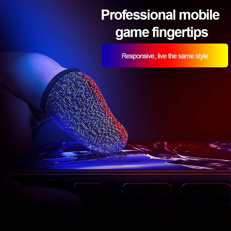 1 Pair (2pcs) Gamers Sweatproof Gloves Mobile Finger Sleeve Touchscreen ...