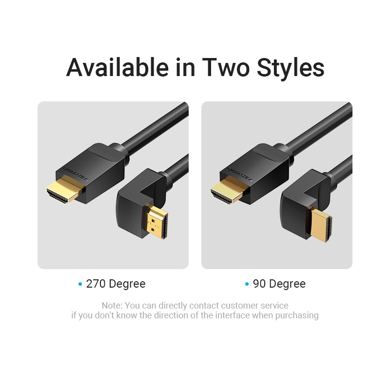 Vention HDMI Cable Right Angle 90 Degree Elbow HDMI 2.0 Cable 4K Ultra ...