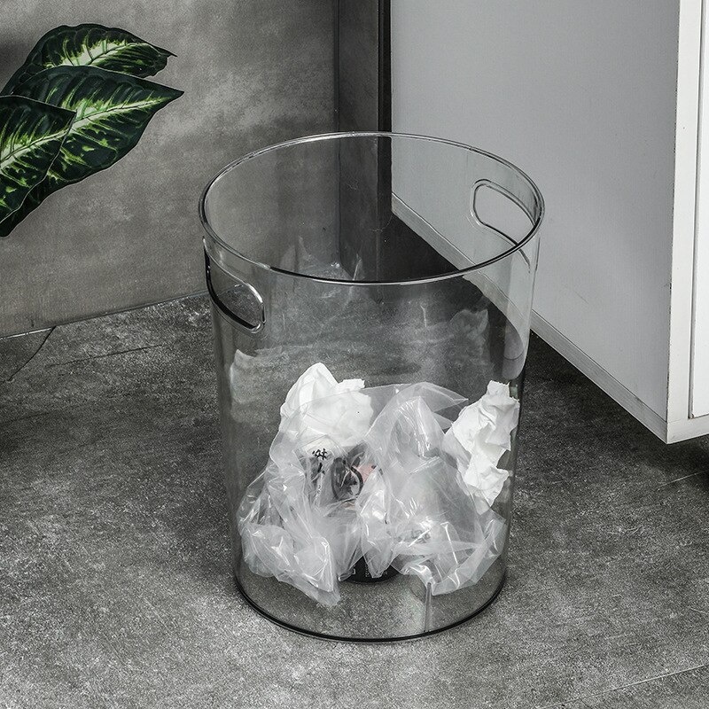Small Transparent Trash Can Garbage Bin with Handle | Shopee Philippines
