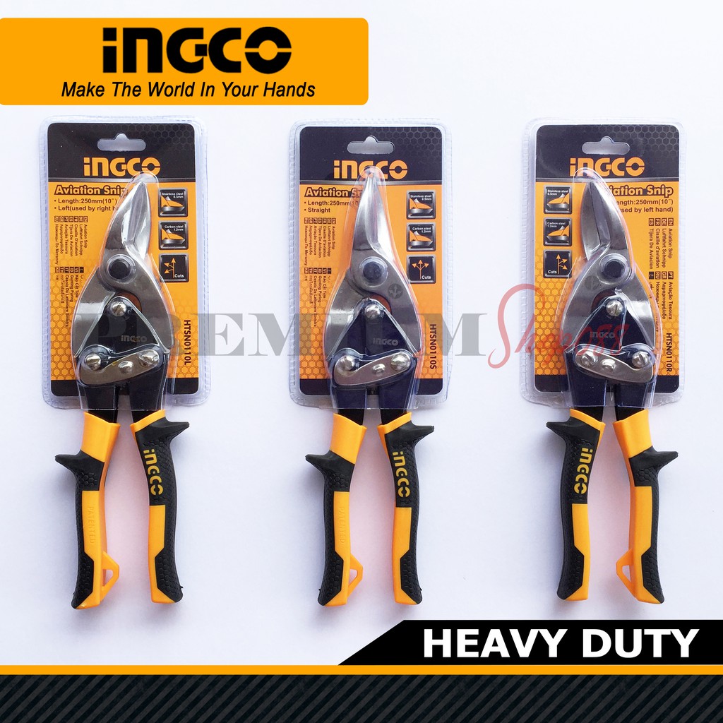 INGCO Aviation Snip Left Straight Right 10" Sin Roof Sheet Scissor ...