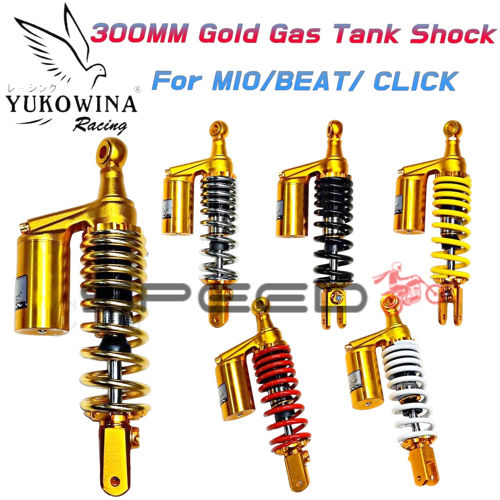 Speed 300MM Gold Gas Rear Shock For MIO/BEAT/ CLICK/NOUVO 1PC Sale Functional gas tank | Shopee ...