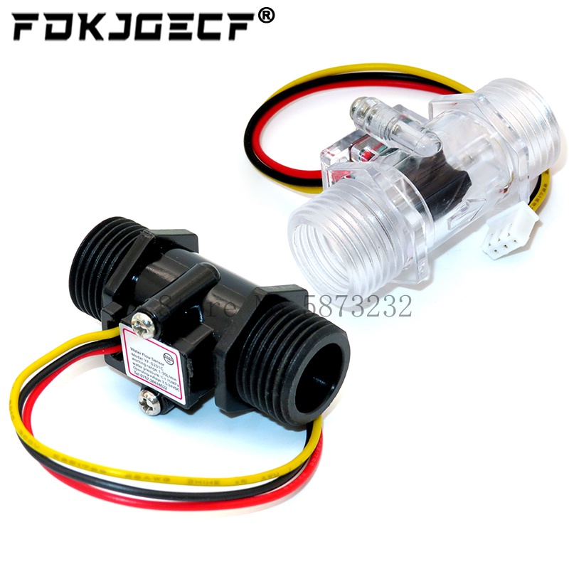 Water Flow Sensor Switch G1/2" Fluid Flow Meter Water Control ...