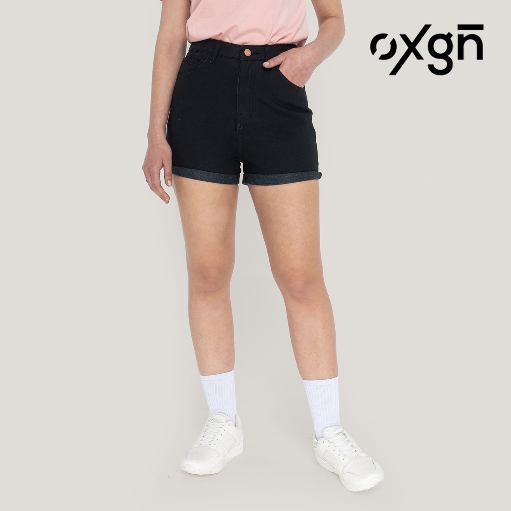 OXGN Denim Shorts For Women (Black) | Shopee Philippines