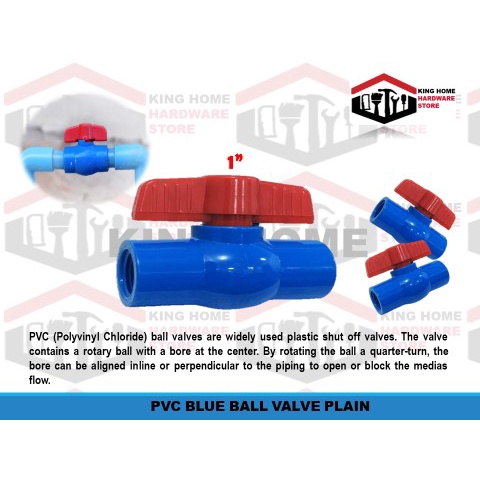 PVC BLUE BALL VALVE PLAIN 1/2", 3/4", & 1" SOLD PER PIECE | Shopee ...