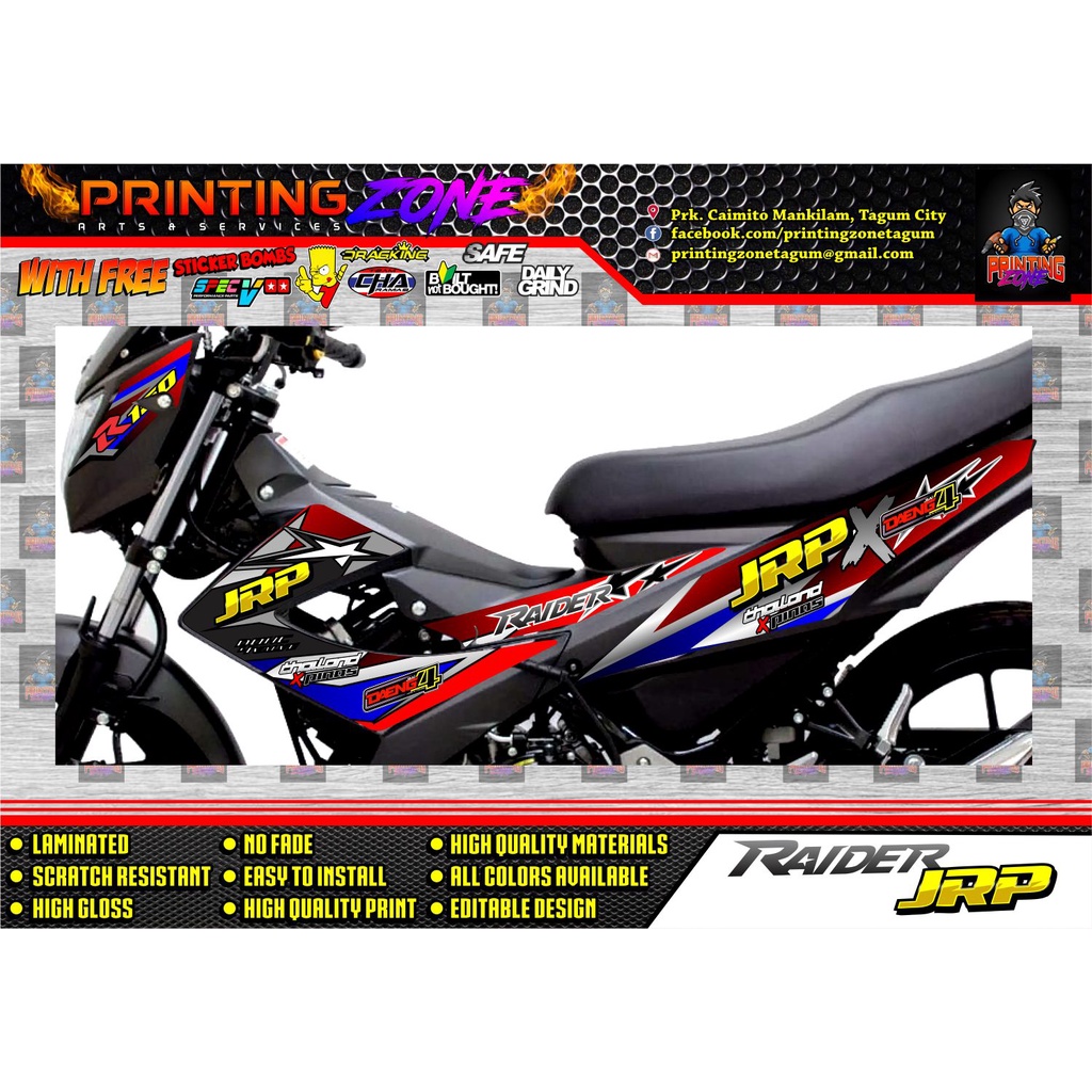 SUZUKI RAIDER R150 Carb Stock Decals JRP Design High Quality and ...