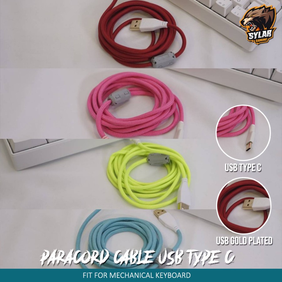 Paracord Detachable Type-C USB-C Cable for Mechanical Keyboard | Shopee ...