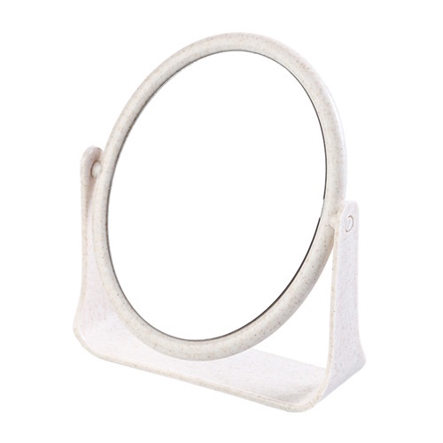 Q042 COD Desktop makeup mirror Beige cosmetic mirrors dormitory student ...