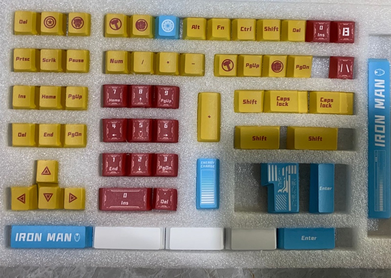 GMK iron Man keycaps, 140 Keys keycaps Cherry Profile DYE-SUB ...