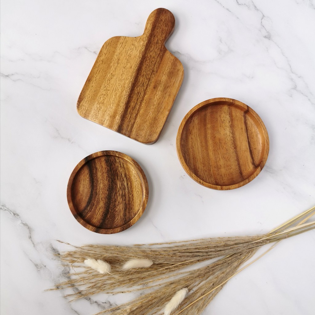 Wooden Coaster Drink Coaster Acacia Wood | Shopee Philippines