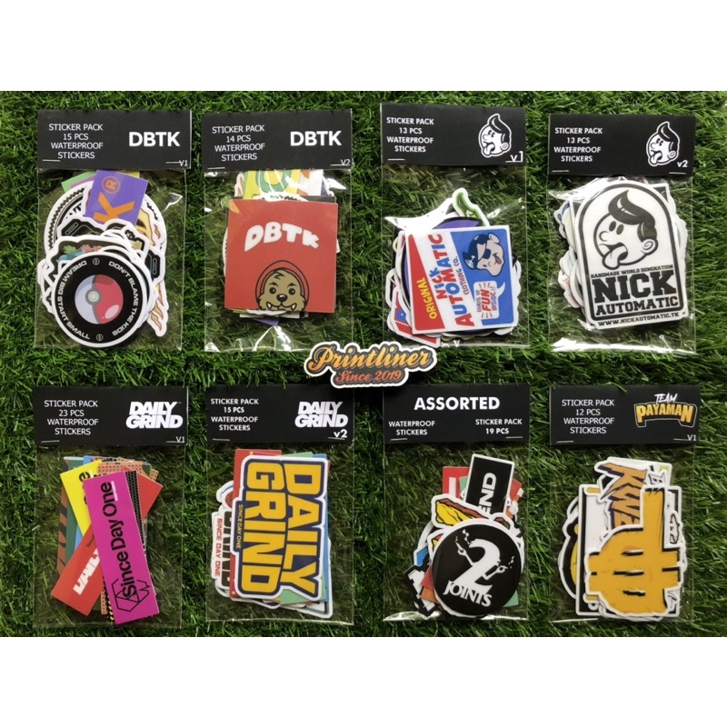 DBTK , NICK AUTOMATIC , DAILYGRIND, TEAM PAYAMAN,GNARLY AND ASSORTED Sticker pack | Shopee ...