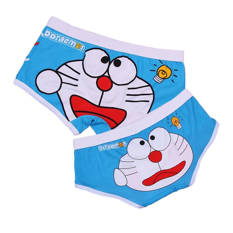 Cartoon Couple Underwear Cute Doraemon Men's Boxer Pure Cotton Young ...