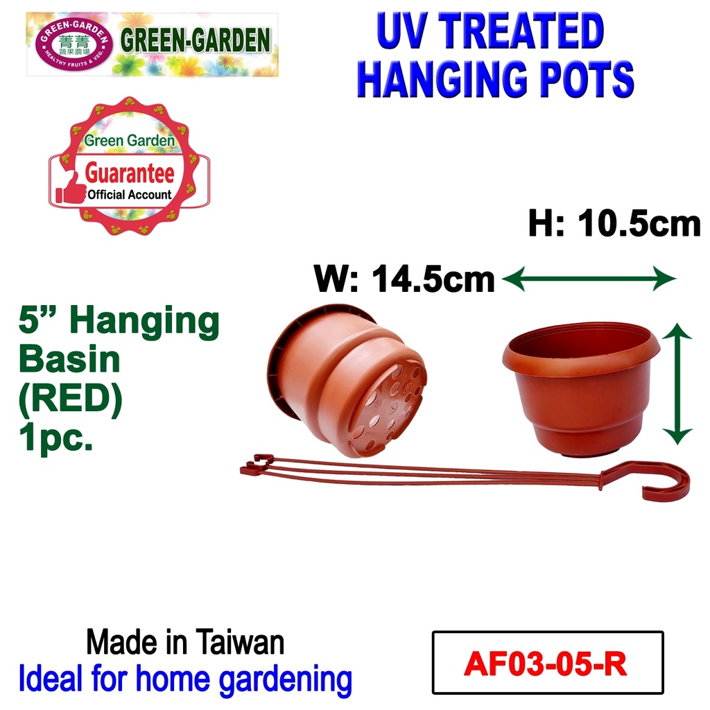 UV TREATED Hanging Basin Pot 5" Size: 14x10cm | Shopee Philippines