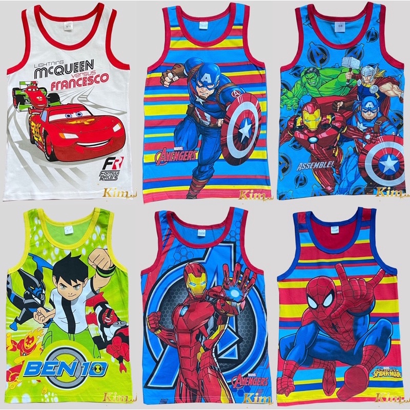 Character Sando For Kids Boys Baby Boy Clothes Cotton 1-12yrs | Shopee ...