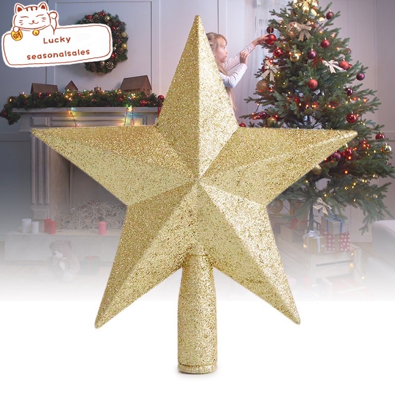 20CM Christmas Tree Top Stars Pentagram Decoration Accessories Ornament ...