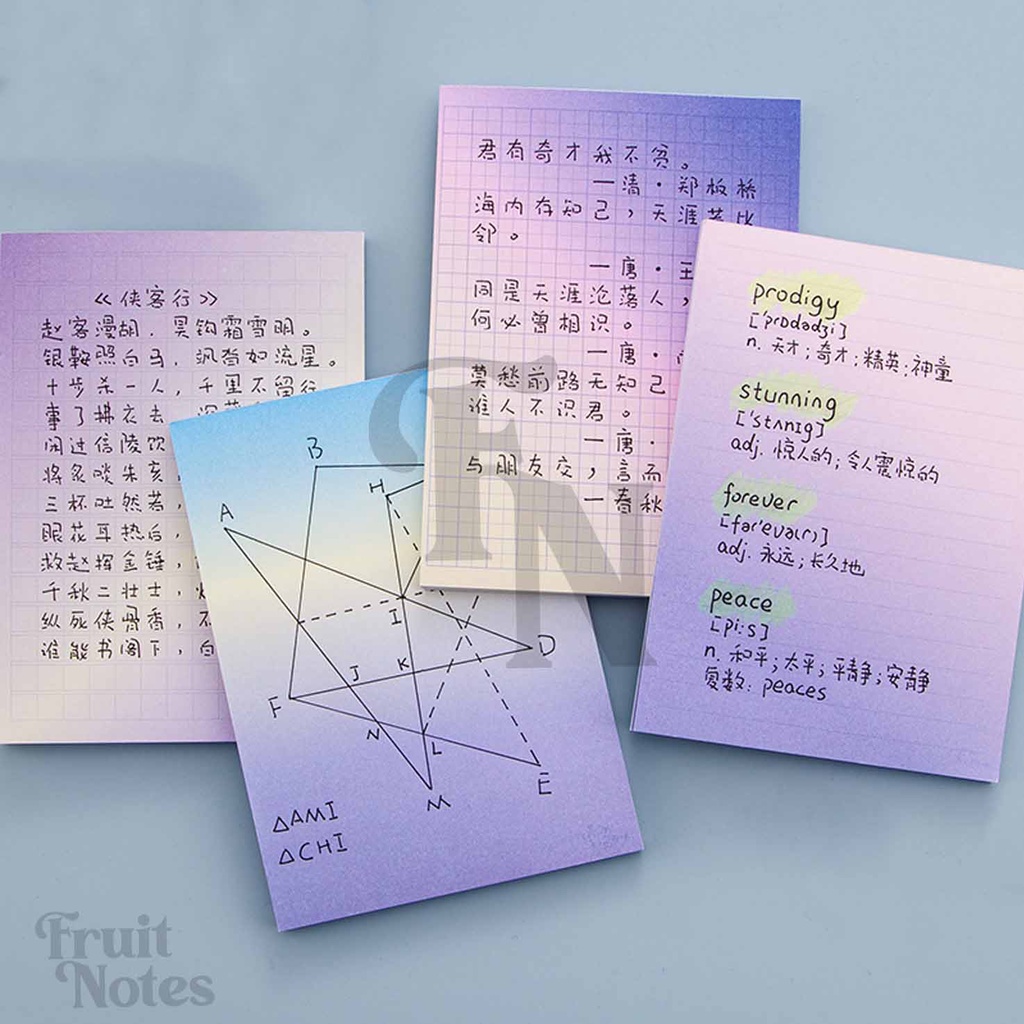 SN245 50 sheets sheets Rainbow Inspired Notepad Premium | Shopee ...