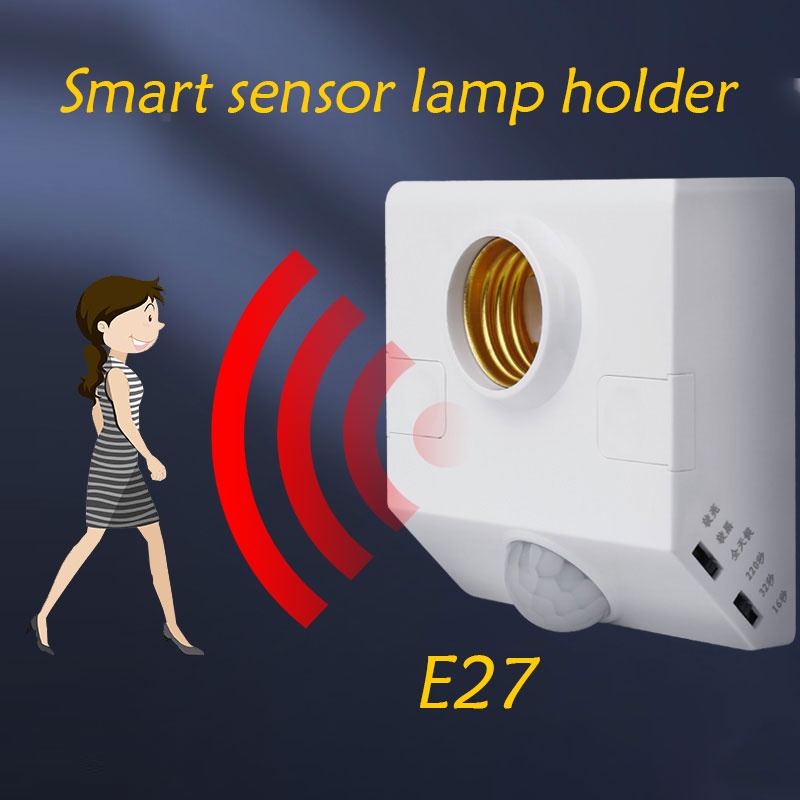 smart lamp holder Human body sensor/sound sensor control light Fits E27 ...