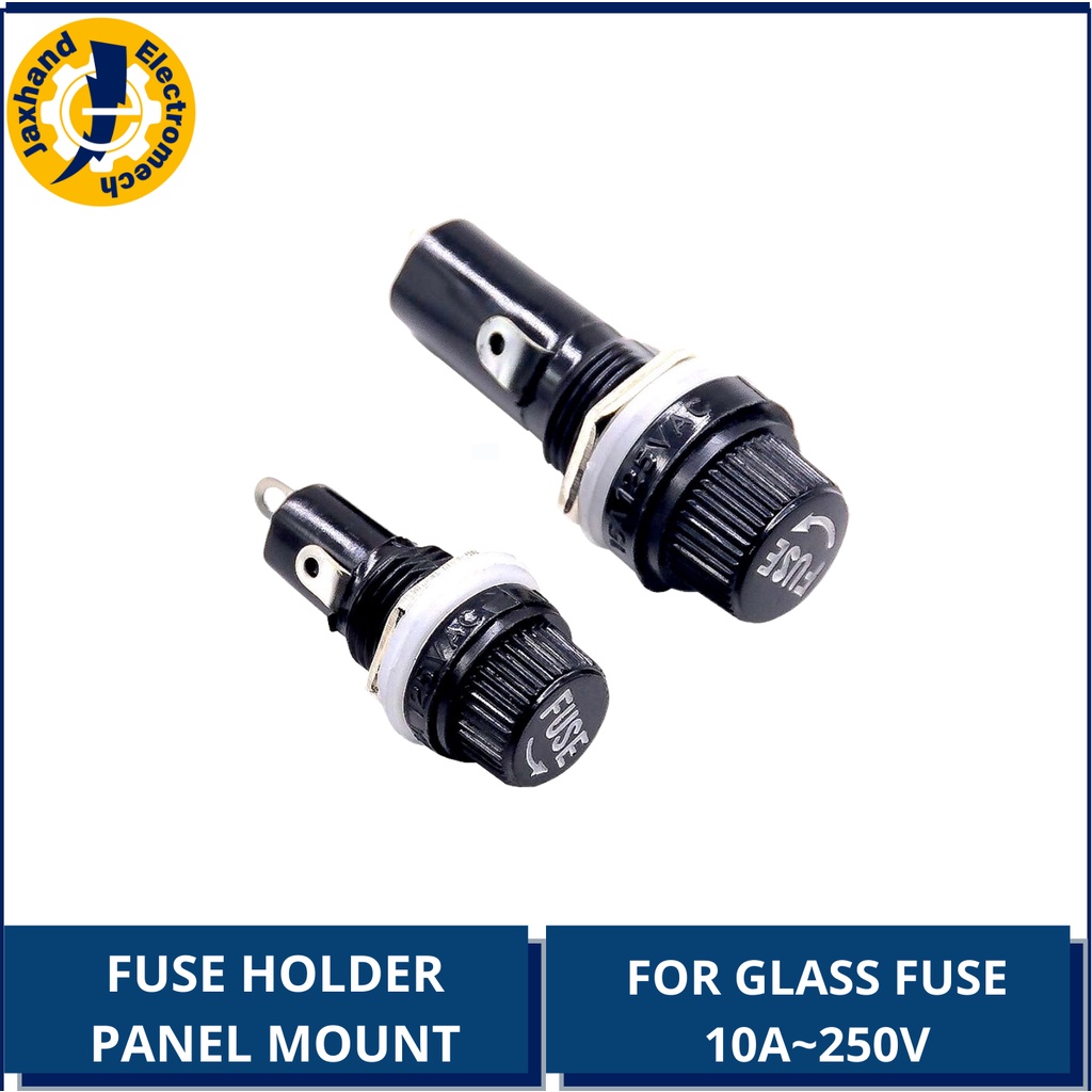 Fuse Holder Panel Mount for Glass Fuse 10A~250V | Shopee Philippines