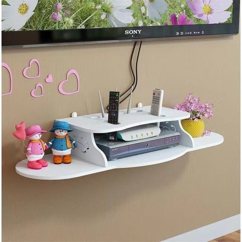 Wooden DVD Player Rack TV Rack Wall Mount 2 Tier Shelf Decoration ...