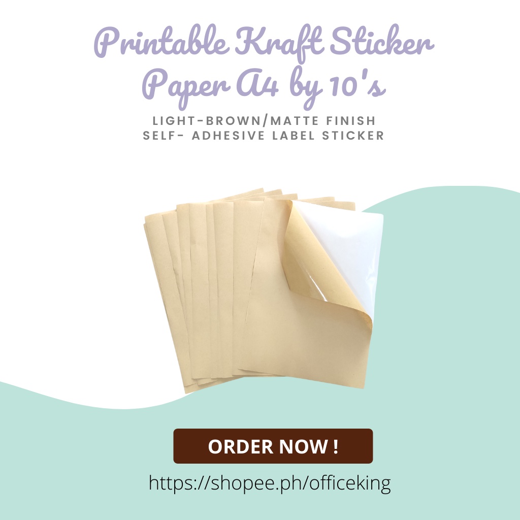 Printable Kraft Sticker Paper by 10's A4 | Shopee Philippines