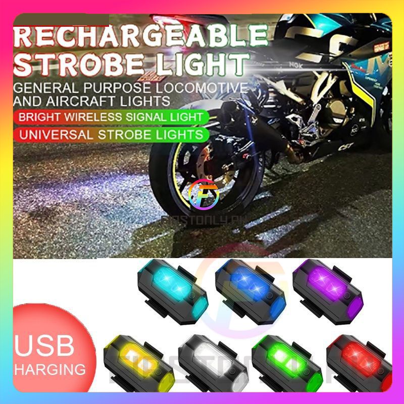 3/4/7 Color Upgrade Magnetic Rechargeable flashing LED Motorcycle Bicycle night lights modified ...