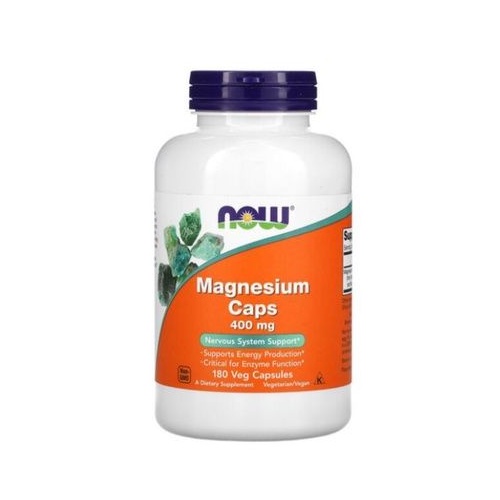 NOW Magnesium Caps 400mg - Nervous System Support - 1 bottle (180 caps ...