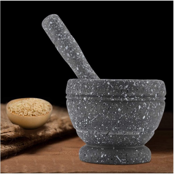 (COD) Treasures Black Marble-like Plastic Mortar and Pestle or Plastic ...