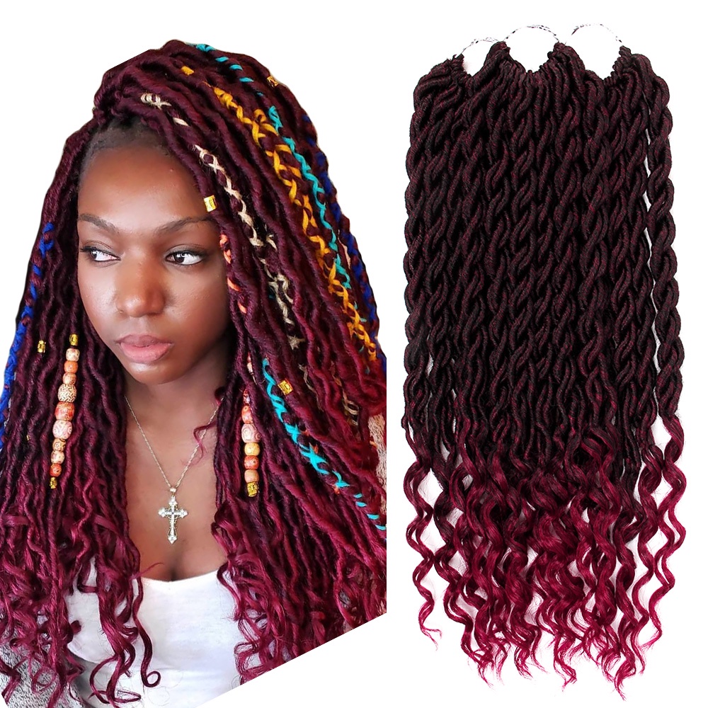 Faux Goddess Locs Crochet Hair Extensions Synthetic Xpressions Braiding ...
