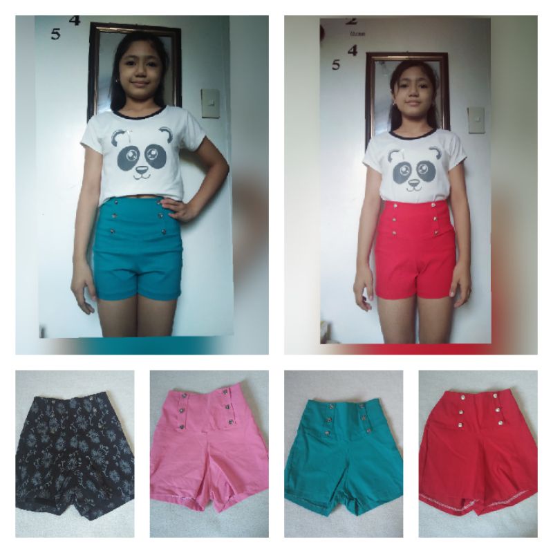 HIGH WAIST SHORT FOR KIDS STRETCHABLE (5-10 Years Old) | Shopee Philippines