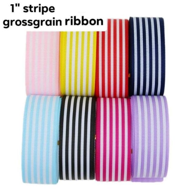 1 inch stripes grossgrain ribbon PER YARD | Shopee Philippines