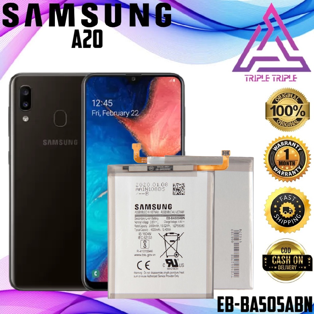 Samsung Galaxy A20 Battery Original, Fit for SM-A205FN Model EB ...