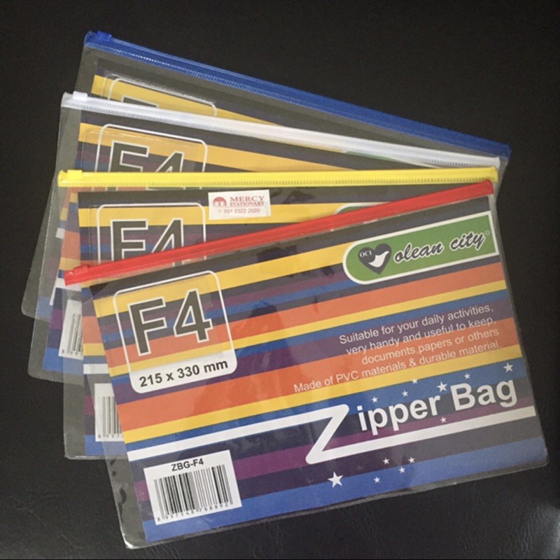 Zipper Bag F4 Folio Map A5 Plastic Color Zipper | Shopee Philippines