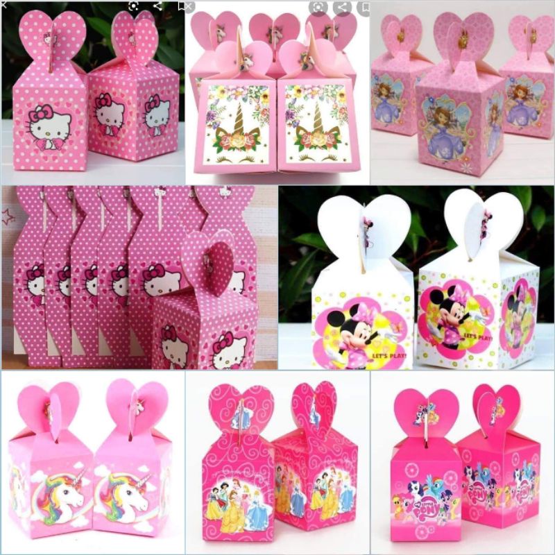 6pcs Character Candy Box for Girls Hello Kitty Unicorn Pony Disney ...