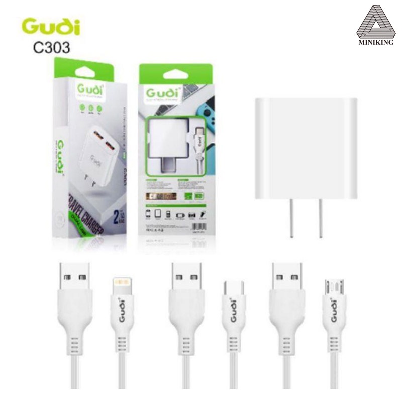 GUDI C303 Universal 2.1A 2 USB Travel Charging Adapter Fast Charge for ...
