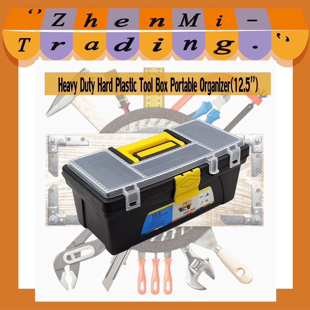 (12.5 Inches,-326X176X142mm) Heavy Duty tool box Hard Portable ...