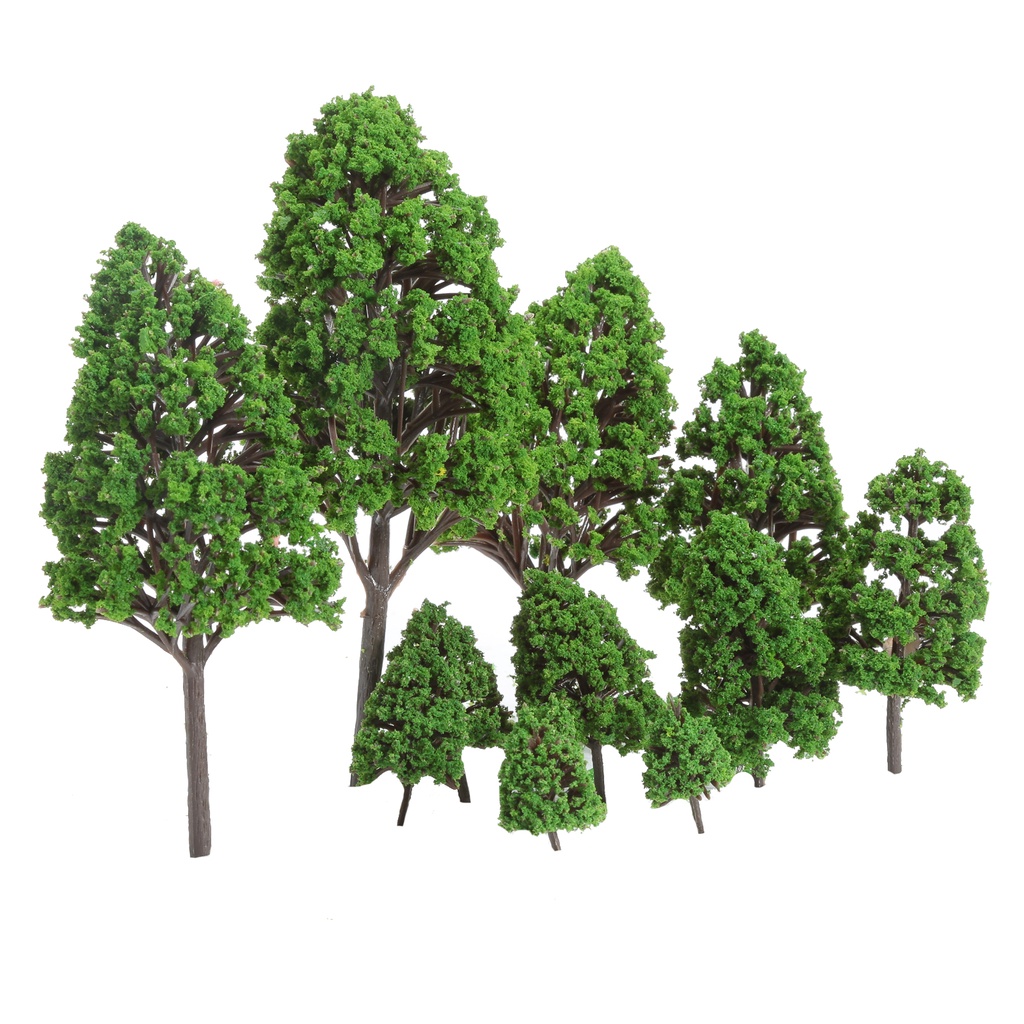 12PCS Assorted Scale 1:50 Model Tree Train Park Railway Scenery ...