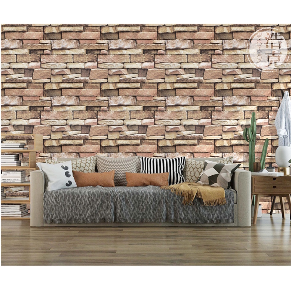 Self-Adhesive Wallpaper New Cladding Stone Pattern 10 Meters Long ...