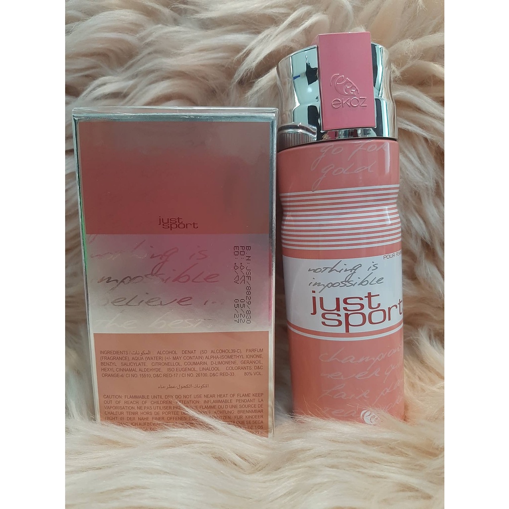 EKOZ Just Sport Pour Femme Women's Perfume 100ml (EDP) - Gift Set ...
