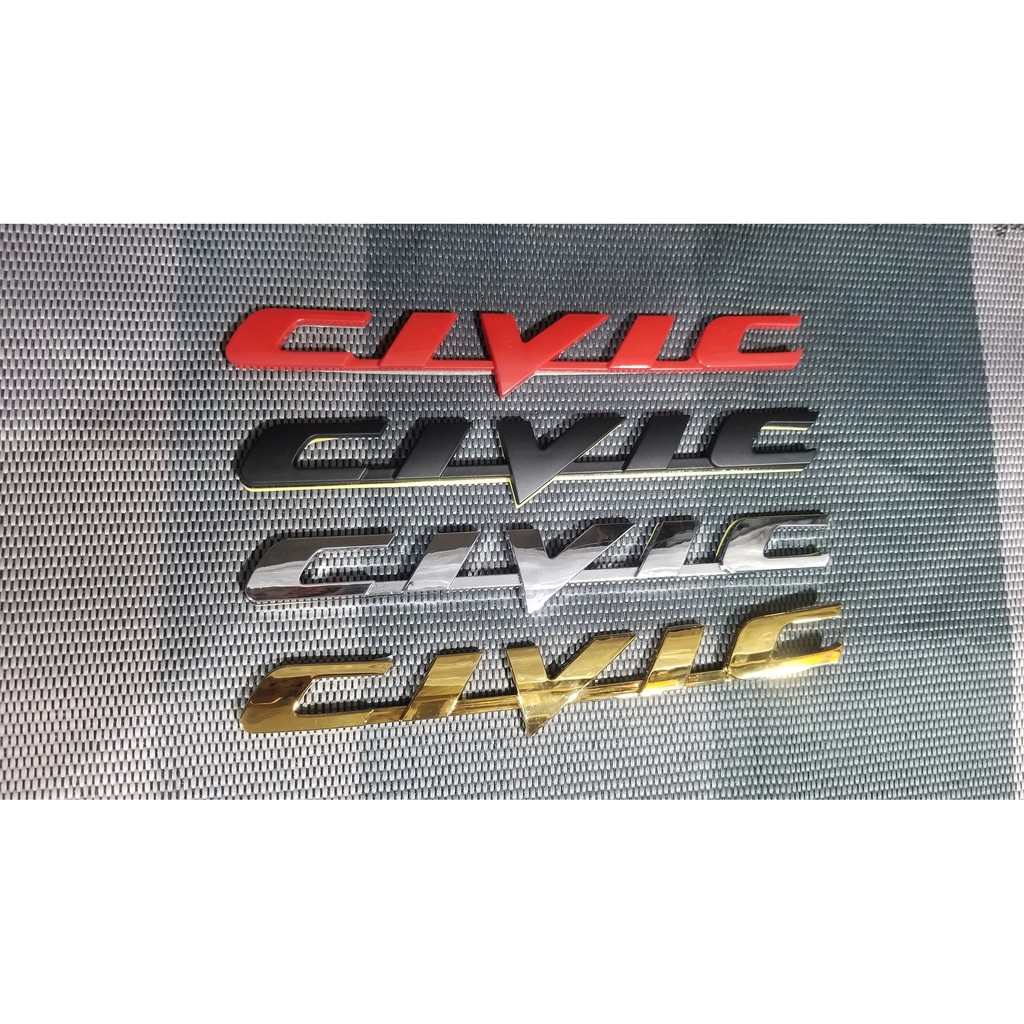 Honda Civic Emblem Plastic Stick On Chrome for Civic FD 2006-2011 ...