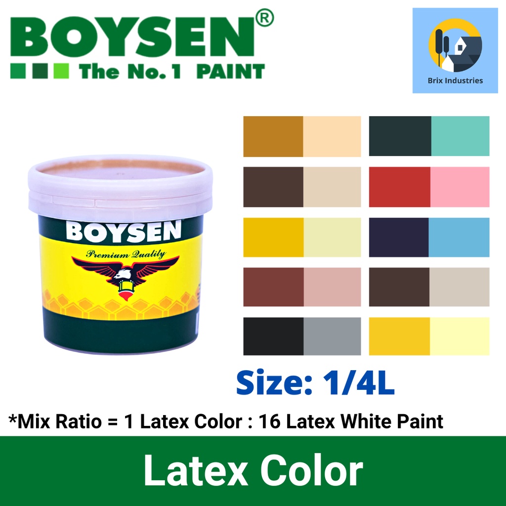Boysen Paint Latex Color Full Tone 1/4L Thalo Blue Green Lampblack ...