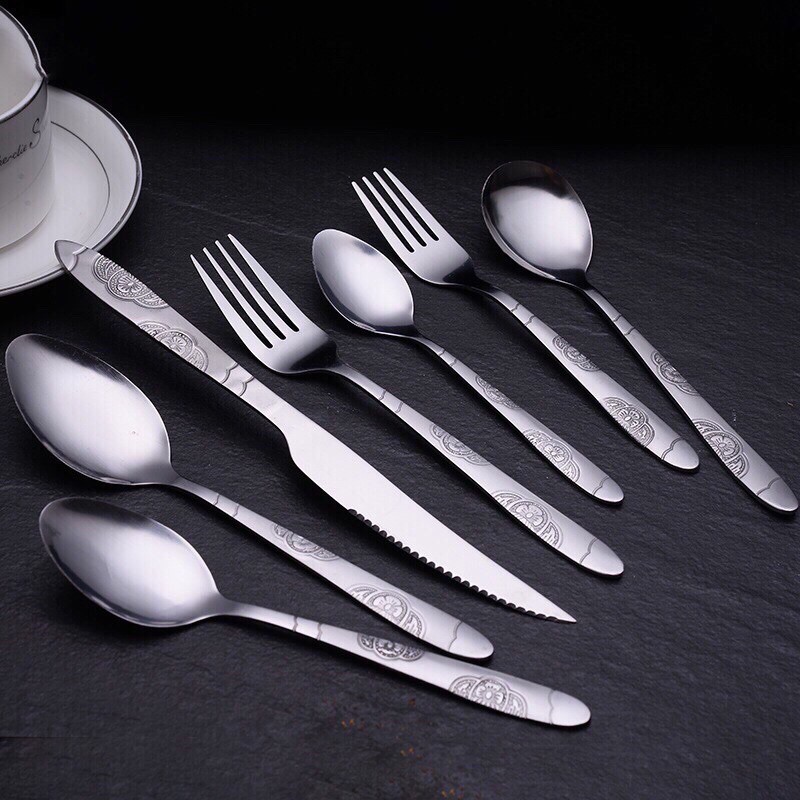 6 Pcs 12 Pcs Stainless Steel Spoon Fork And Knife R 35b Shopee