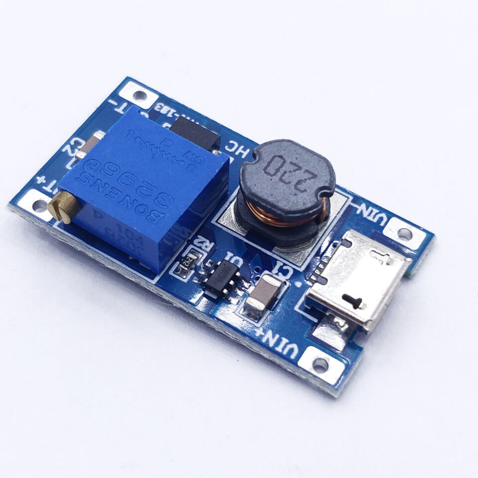 Micro USB 2A MT3608 Max DC-DC Step Up Power Module 2-24V To 28V Adjustable Booster For Arduino ...