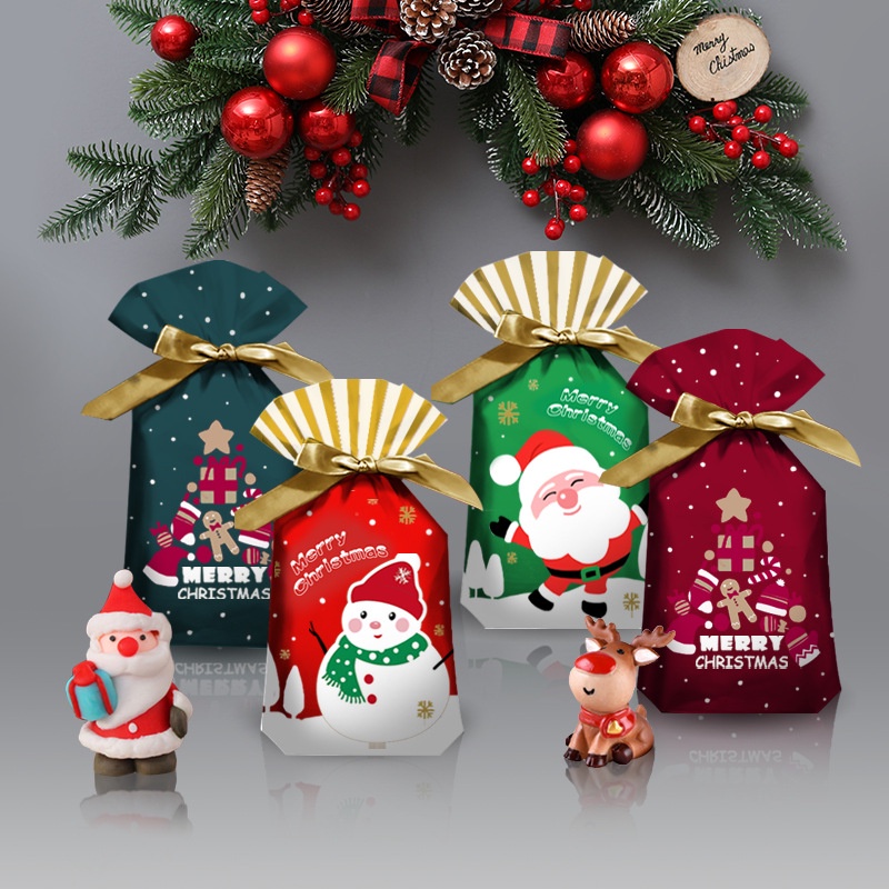 5 pcs New Year's Christmas Candy Packaging 2025 Santa's Gift Bag ...