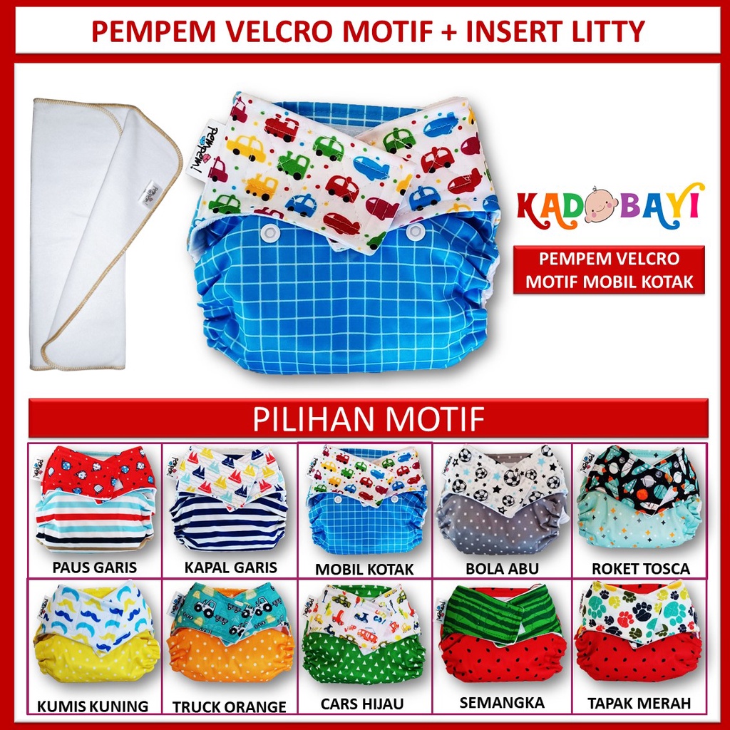 Snap Pempem Clodi Insert Button Litty | Rewash Baby Diapers | Original ...