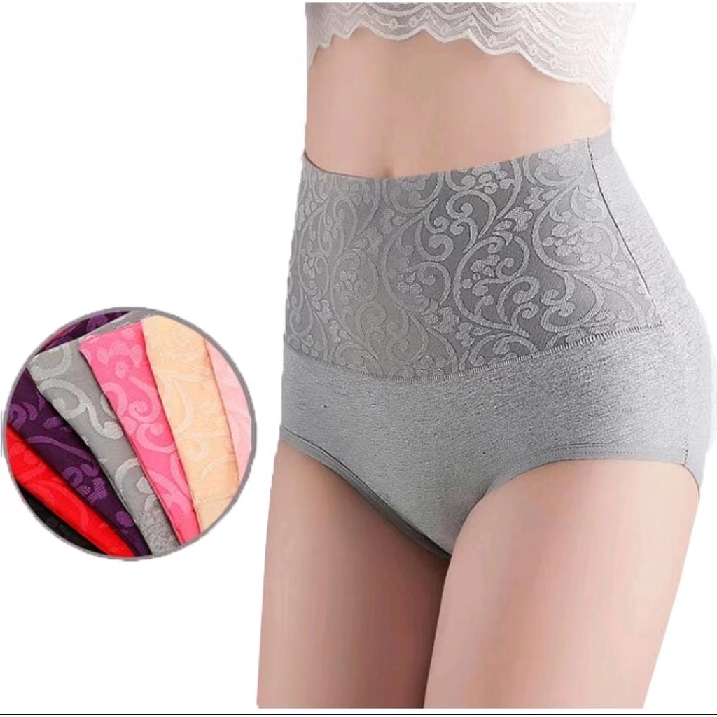 MISSYOU 5Pcs/Set Cotton Panties High Waist Tummy Control Elastic Design Elastic Women's ...