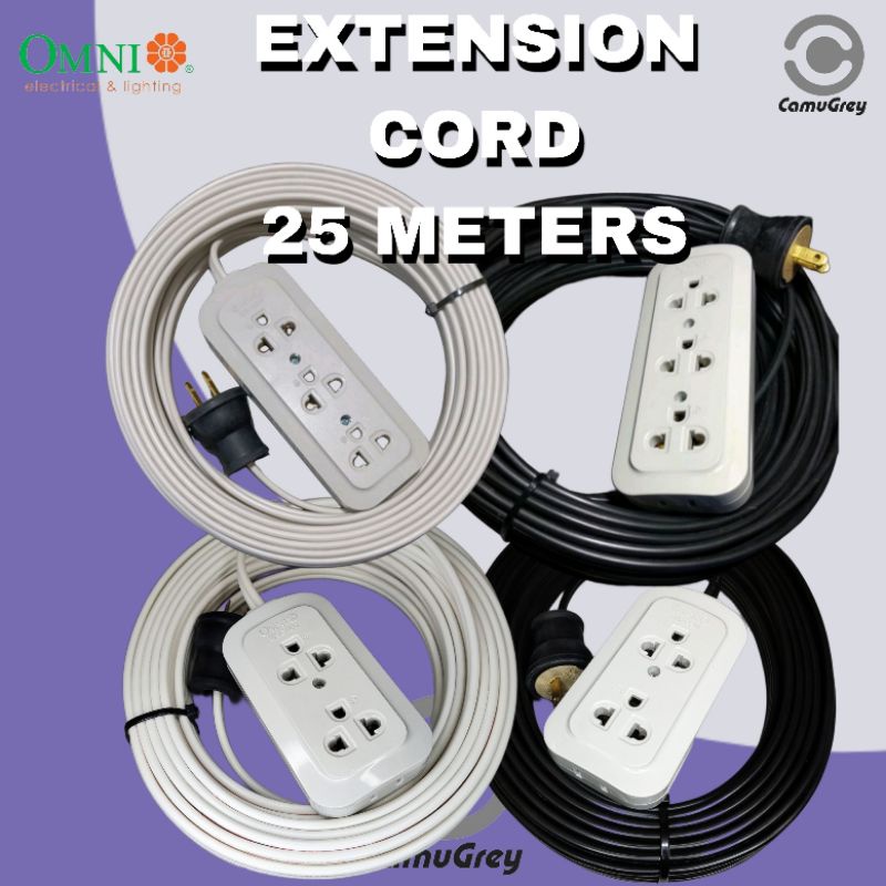 25 METERS EXTENSION CORD HEAVY DUTY RUBBER PLUG | Shopee Philippines