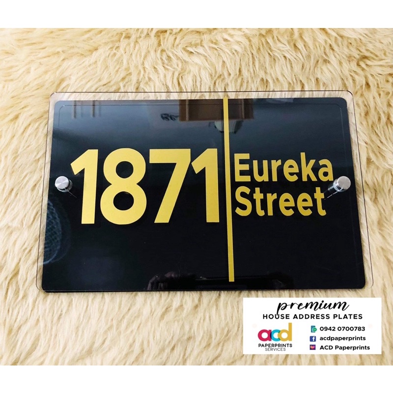 House Address Plate Double Acrylic Free 2 Decorative Bolt | Shopee ...