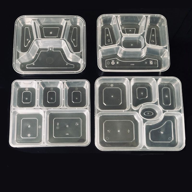 10pcs lunch box with Lids Lunch Box Disposable 2 3 4 5 division Bento ...