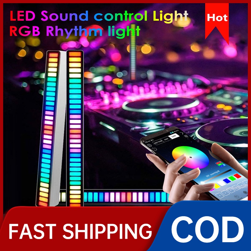 RGB Colorful Sound Control LED Strip Rhythm Light Bar Computer Car ...