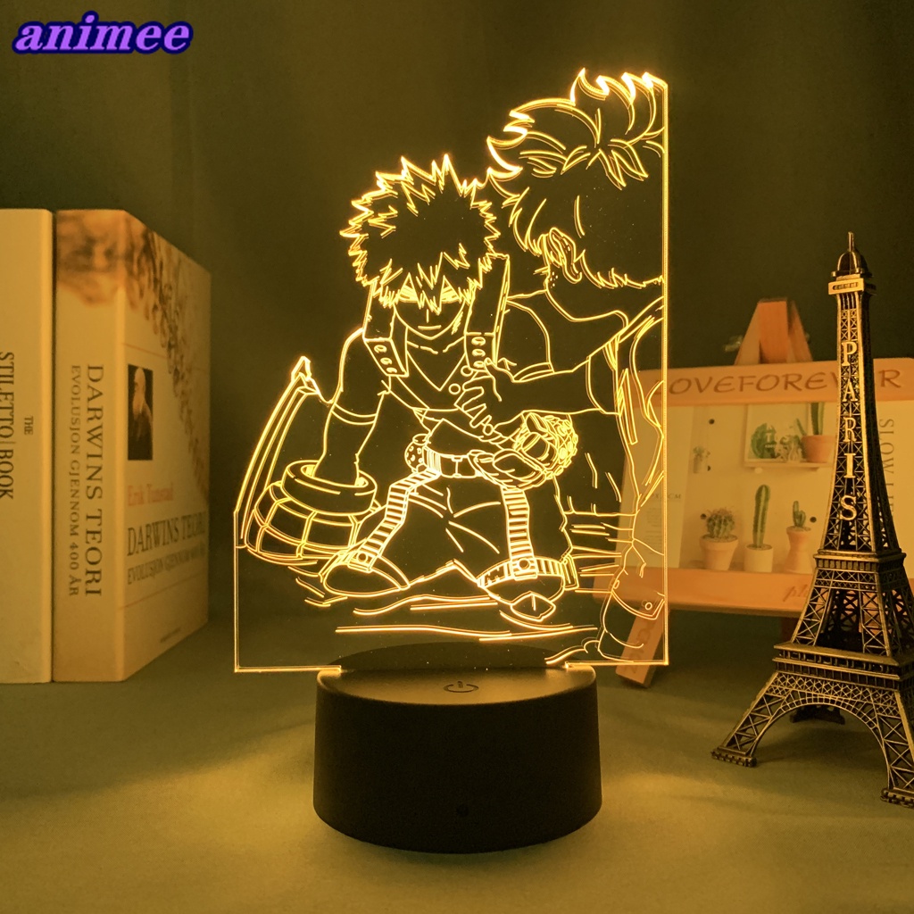 Anime Led Night Light My Hero Academia Deku x Bakugo for Bedroom ...