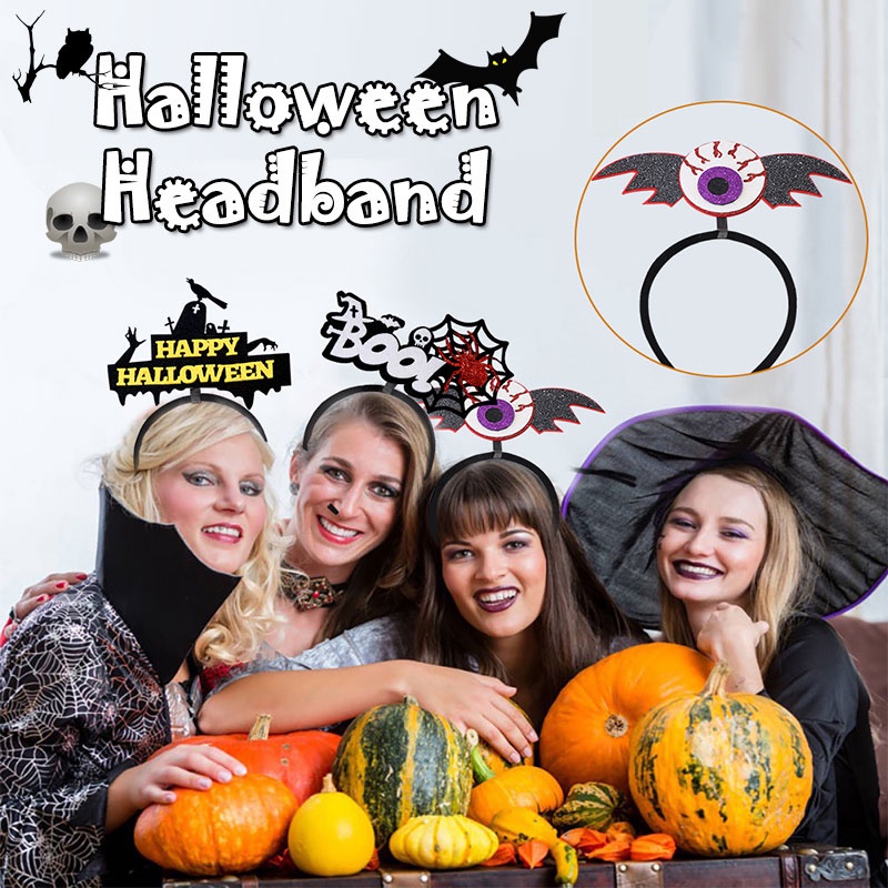 Festival Skull Headband Cosplay Pumpkin Witch Hat Decor Headwear Party ...